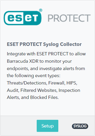 Setting up ESET PROTECT Syslog Collector | Barracuda Campus